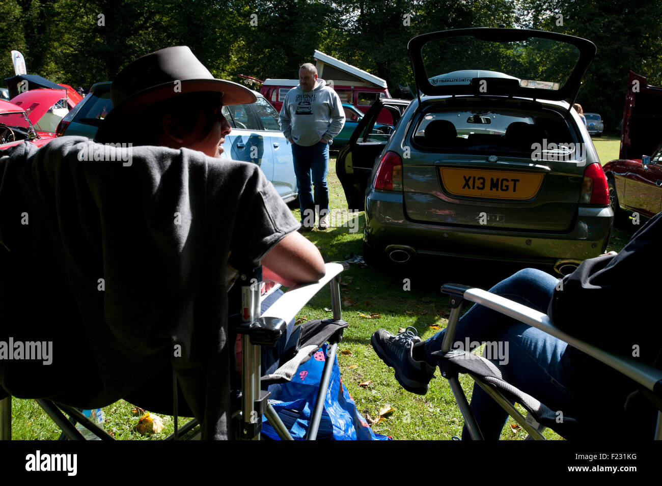 A vintage car rally held at Craig y Nos country castle, near the Black ...