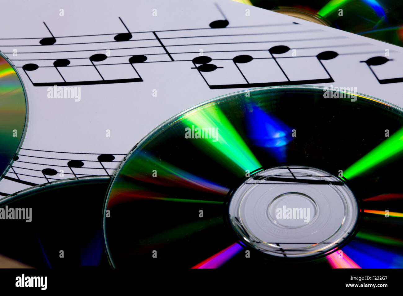 cd and musical notes Stock Photo - Alamy