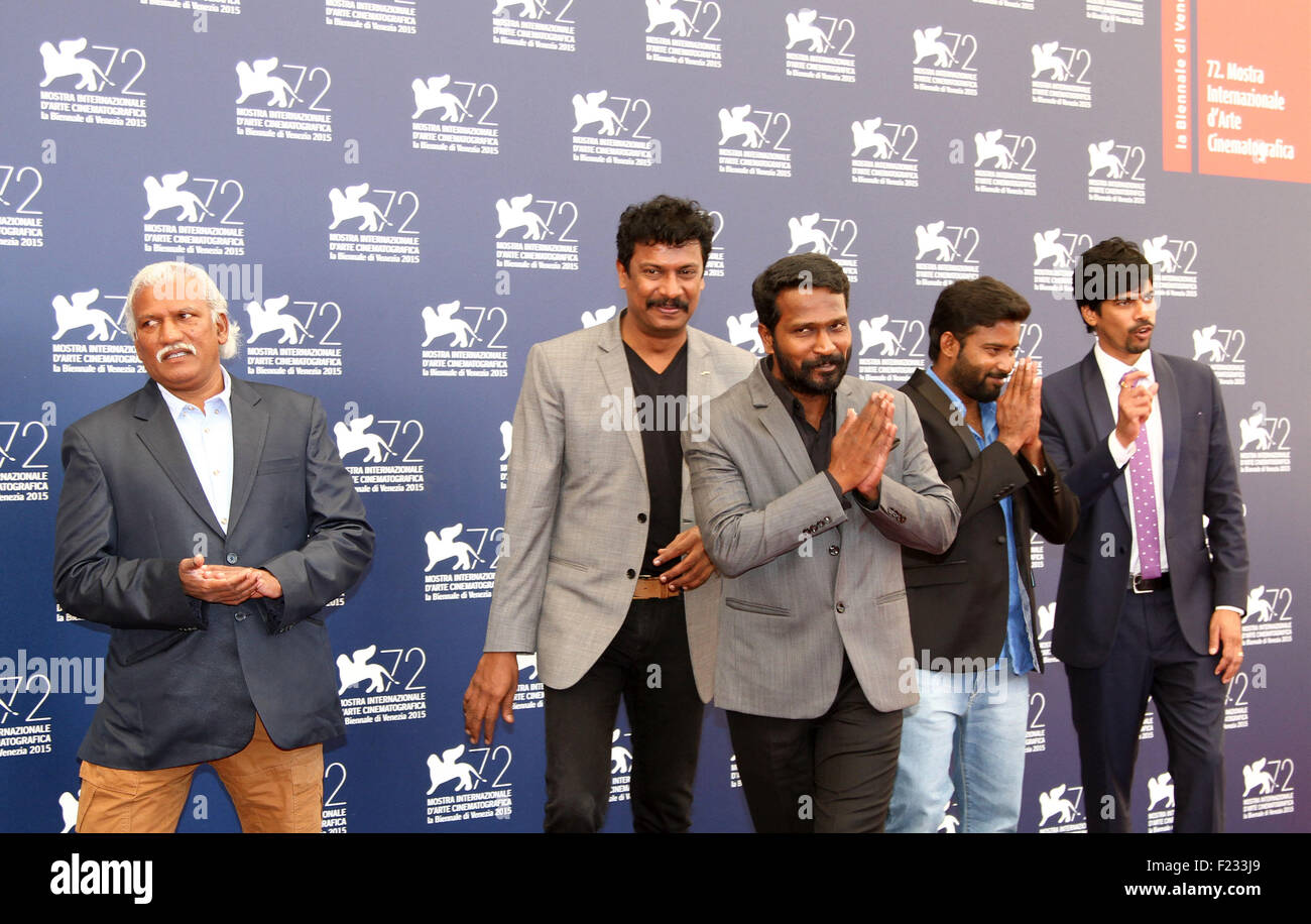 Venice, Italy. 10th September, 2015. Director Vetri Maaran with Actors ...