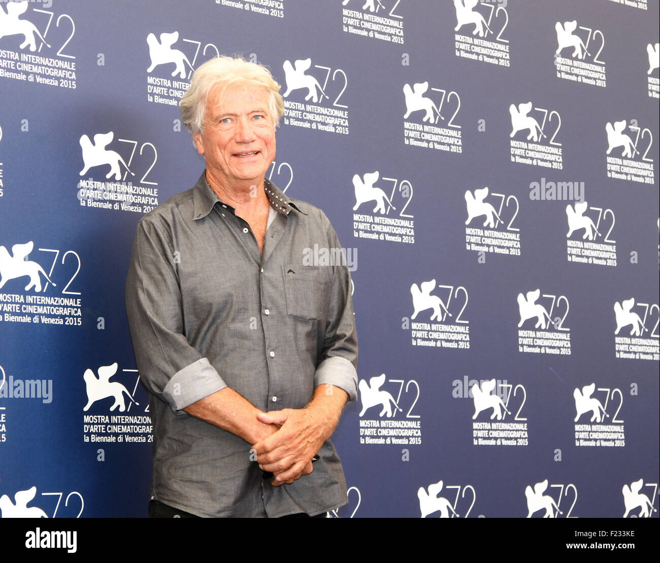 Venice, Italy. 10th September, 2015. Actor Jurgen Prochnow poses at a ...