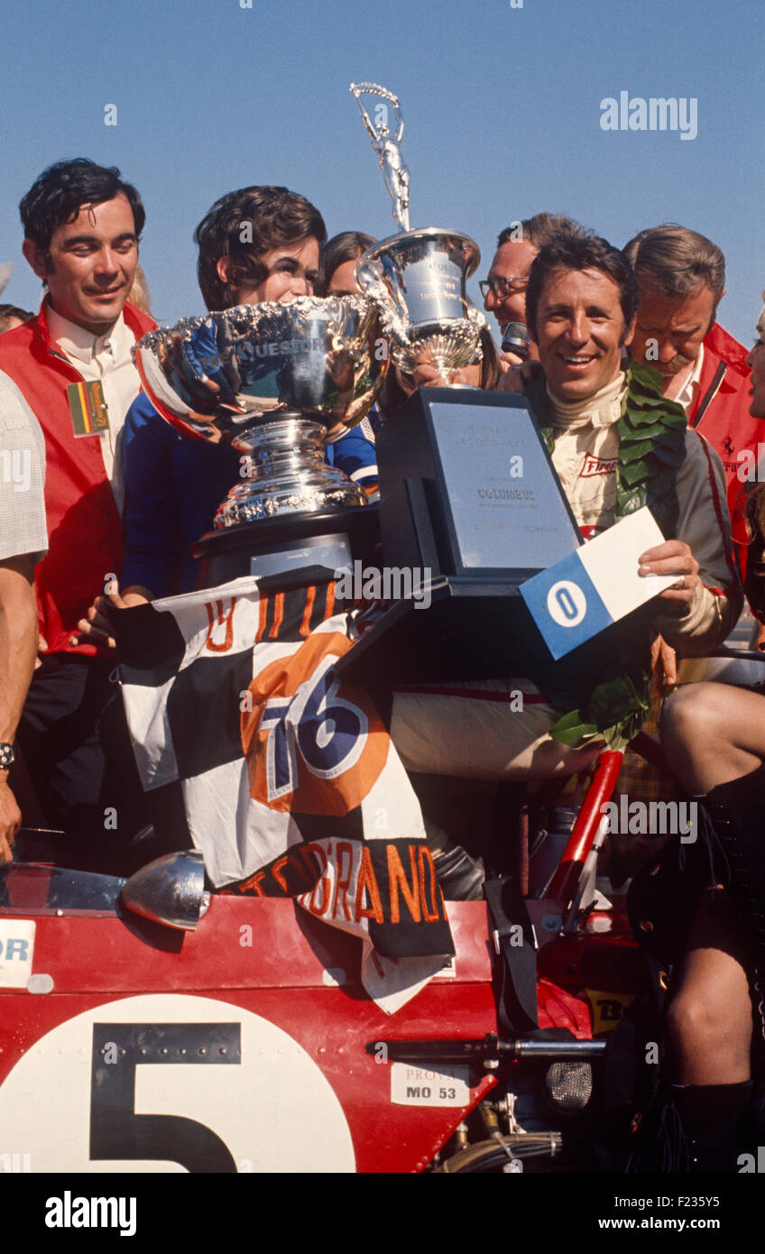 Mario Andretti winning the Questor GP, Ontario, California Only race ...