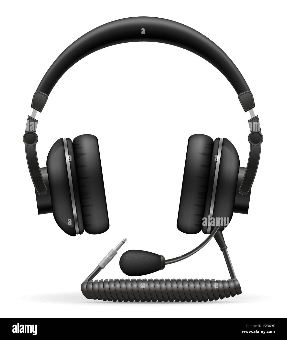 acoustic headphones with microphone vector illustration isolated on ...