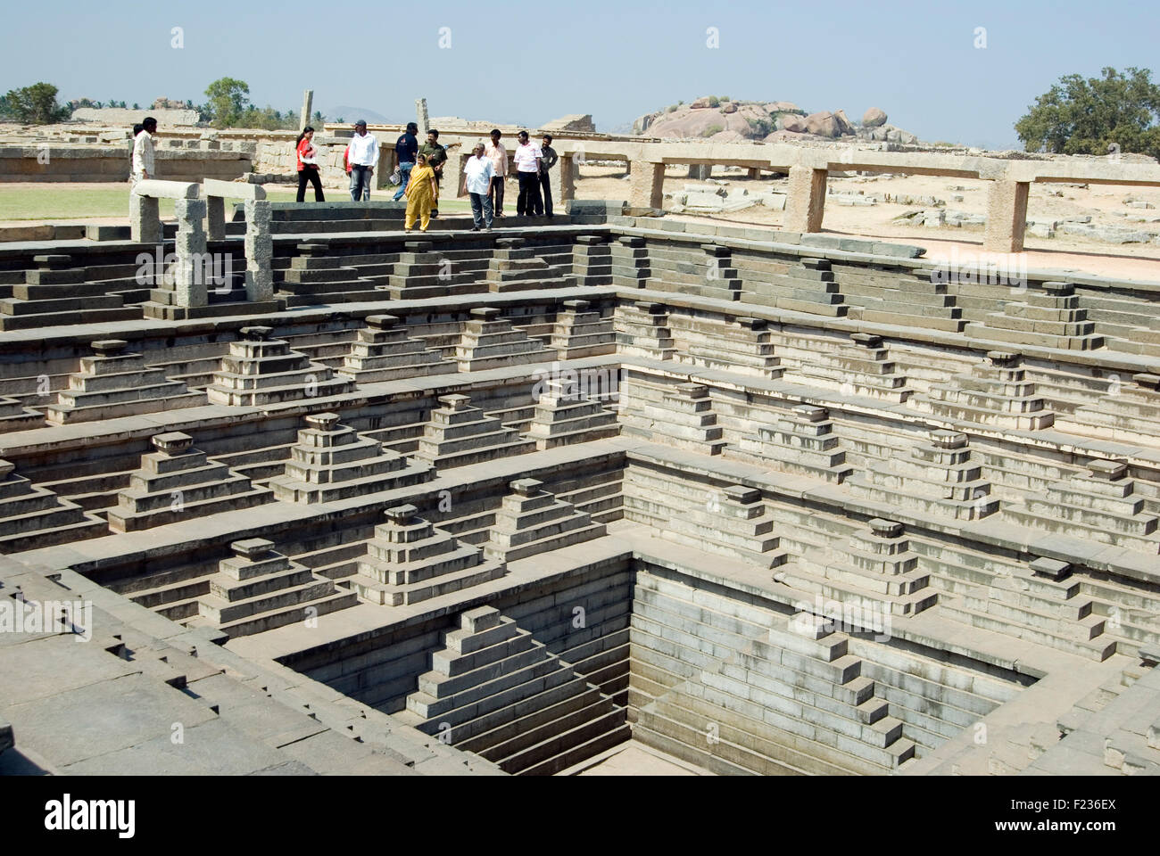 INDIA,KARNATKA,HAMPI PUSHKARNI STEP WELL Stock Photo - Alamy