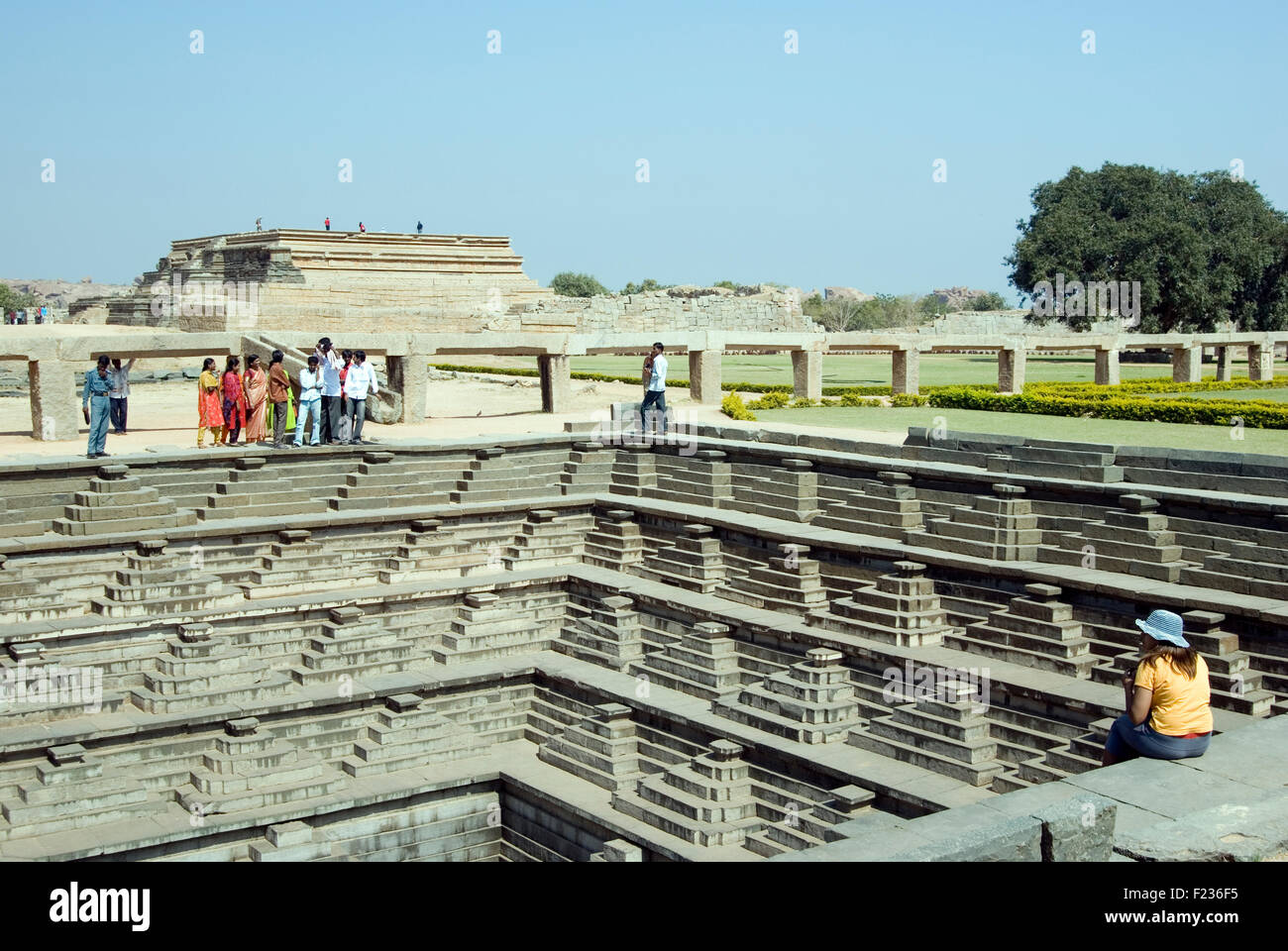 INDIA,KARNTKA,HAMPI PUSHKARNI STEP WELL Stock Photo - Alamy