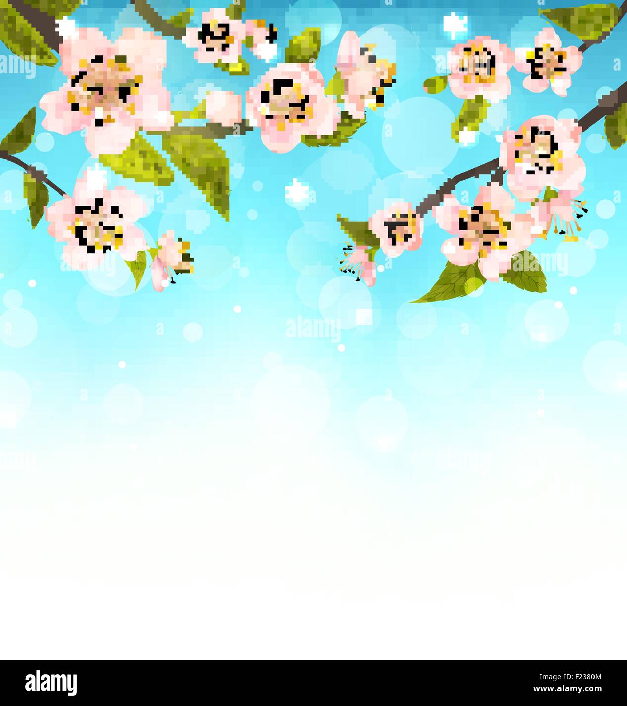 Landscape cherry plum branches Stock Vector Images - Alamy