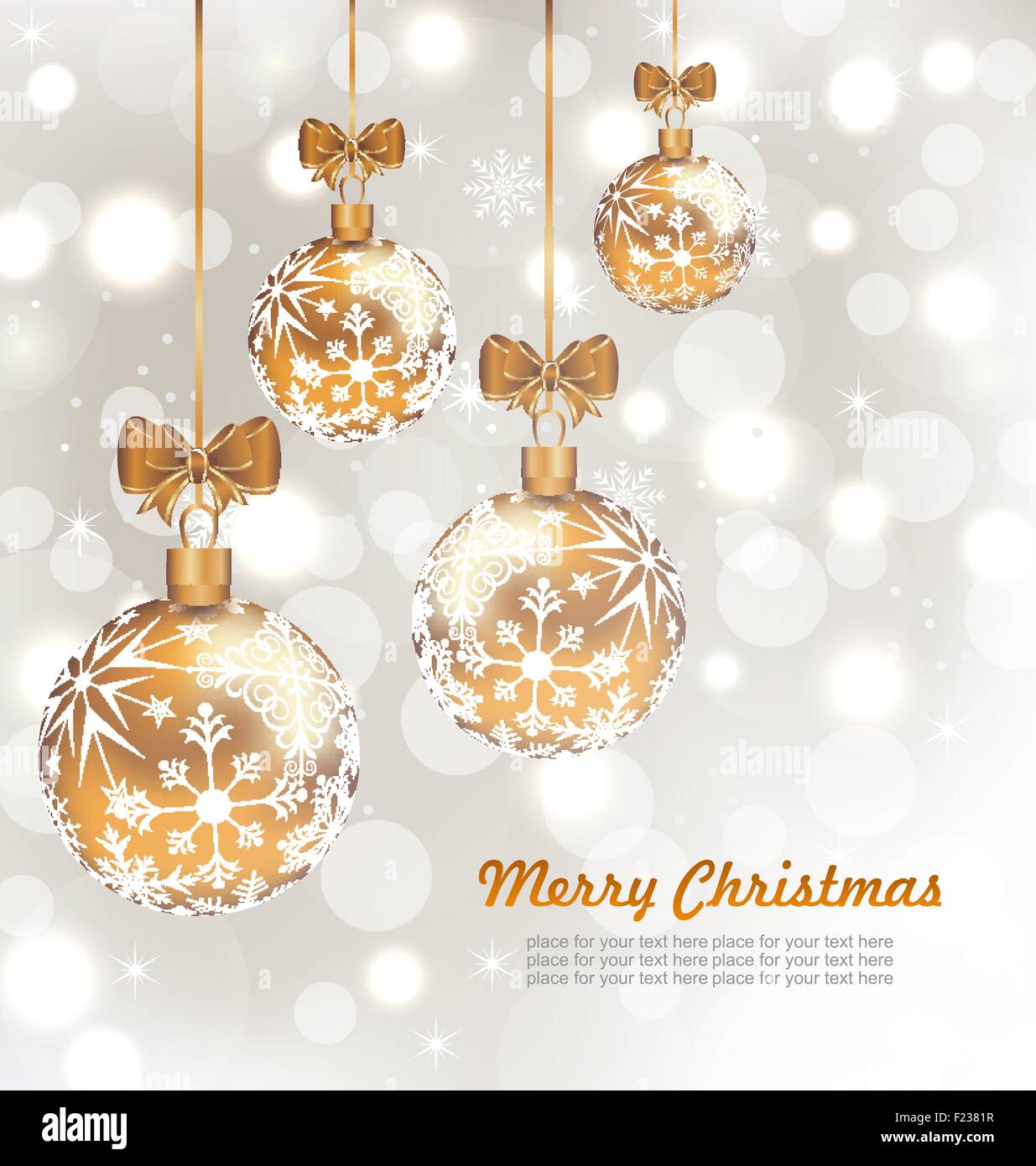 Glowing Celebration Card with set Christmas balls Stock Vector Image ...