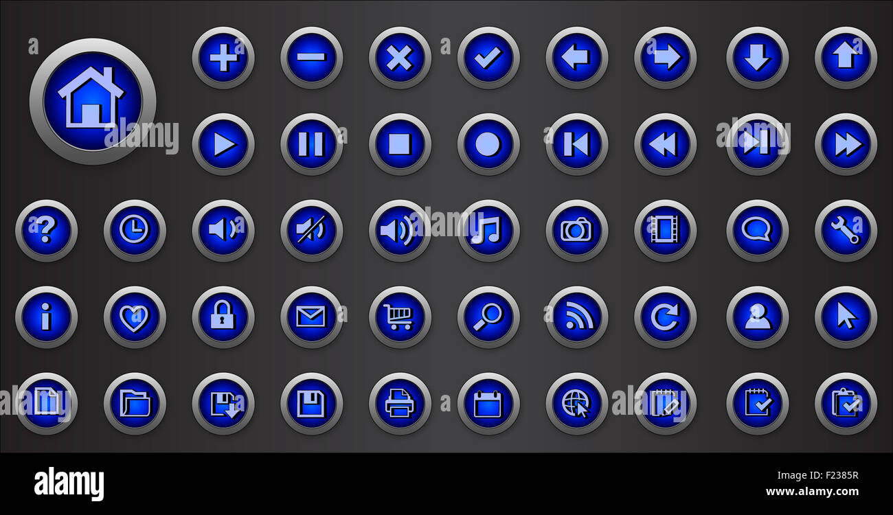 Web Icons set. Internet buttons collection with signs Stock Photo - Alamy