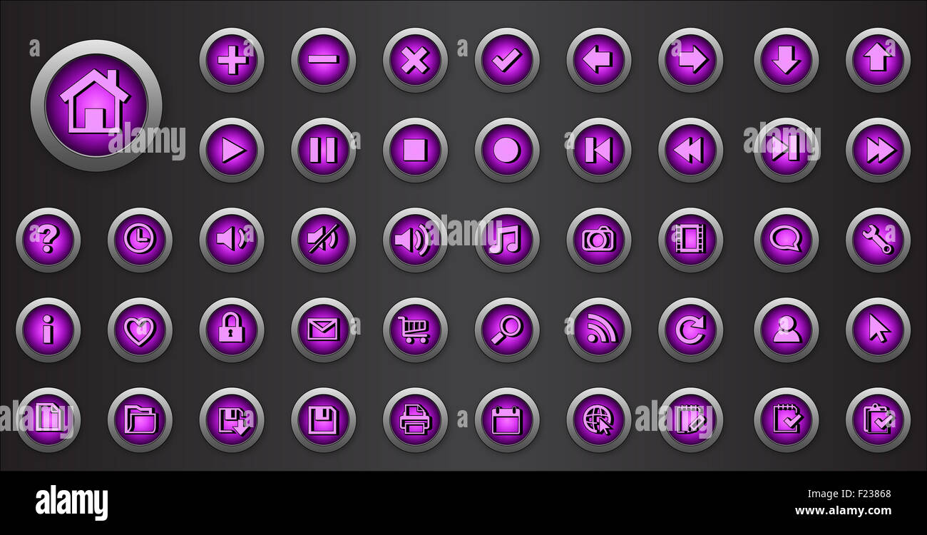 Web Icons set. Internet buttons collection with signs Stock Photo - Alamy
