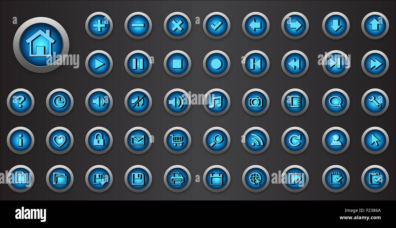 Web Icons set. Internet buttons collection with signs Stock Photo - Alamy