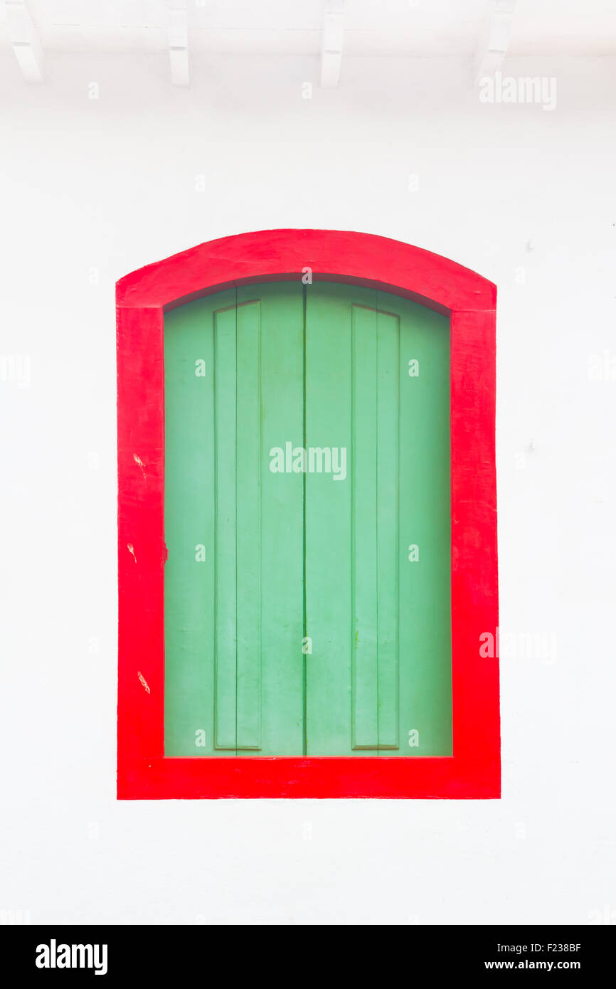 Colorful vintage window Stock Photo - Alamy