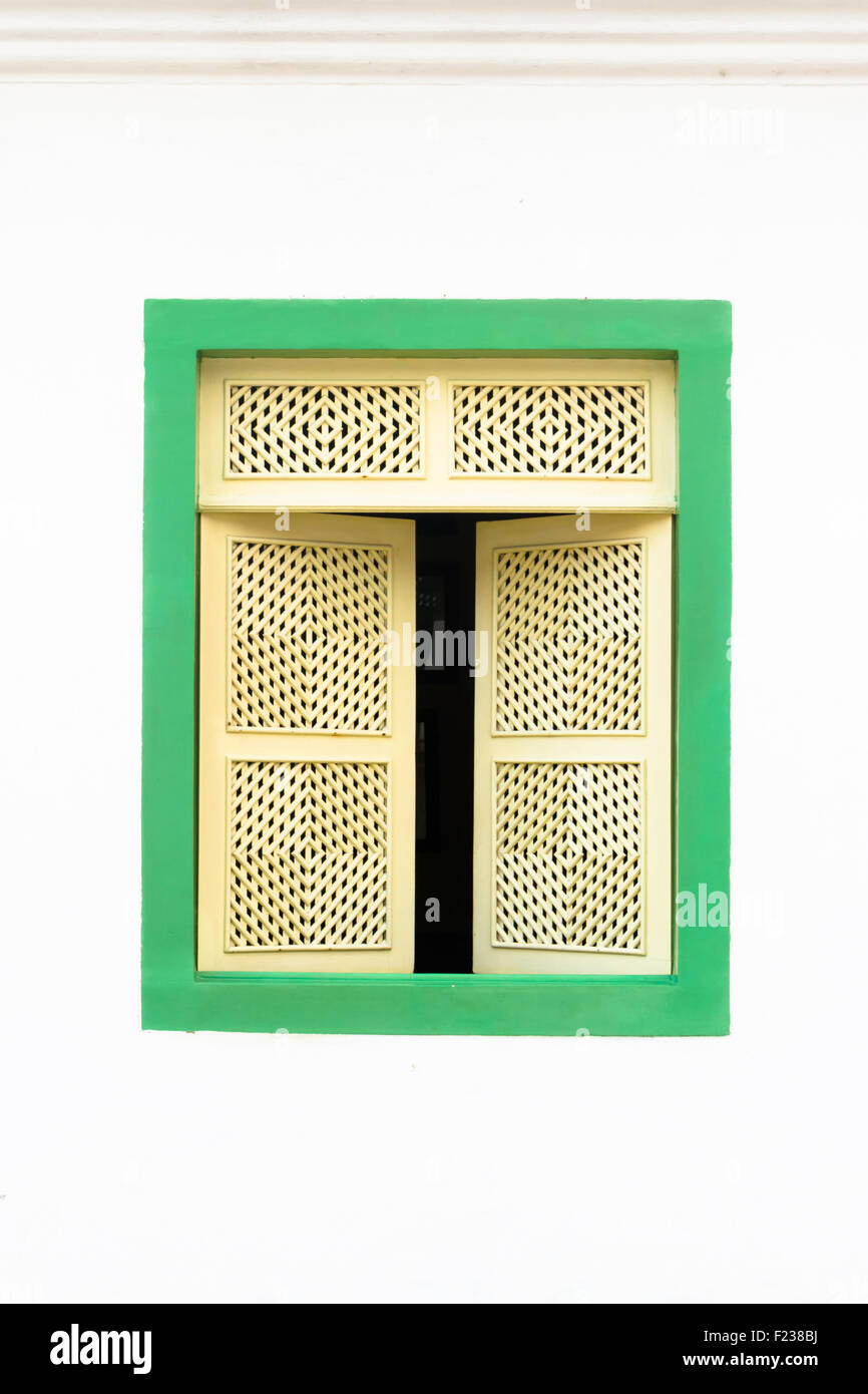 Colorful vintage window Stock Photo - Alamy