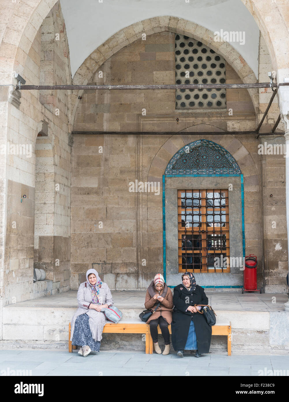 Women outside a Mosque in Turkey Stock Photo - Alamy