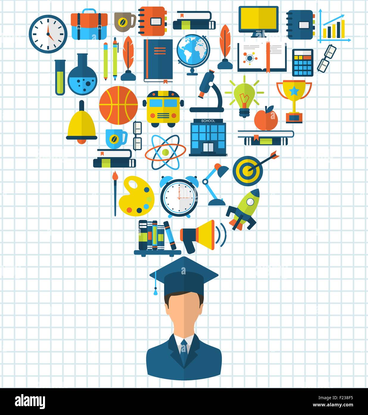 Education Flat Colorful Icons Stock Vector Image & Art - Alamy