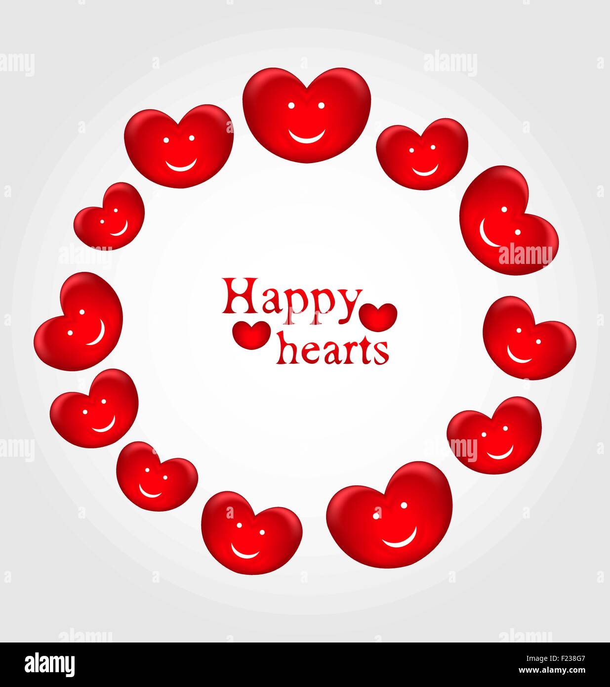 Round frame made in smiling hearts for Valentines Day Stock Vector ...