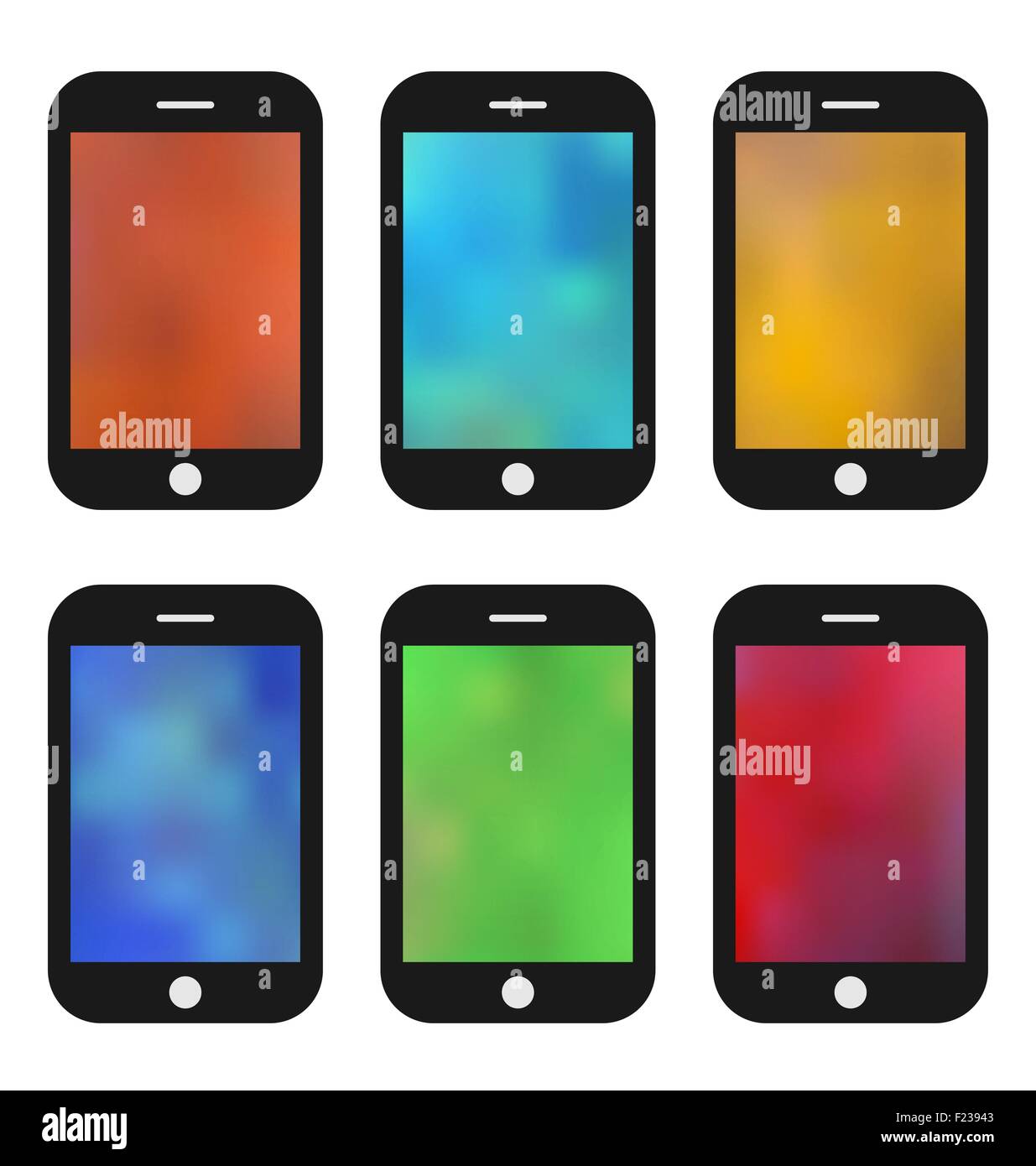 Set of colorful wallpaper for mobile phones. Blurred Backgrounds Stock ...