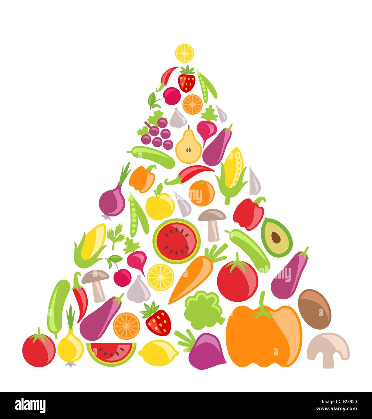 Pyramid of Vegetables and Fruits Stock Vector Image & Art - Alamy