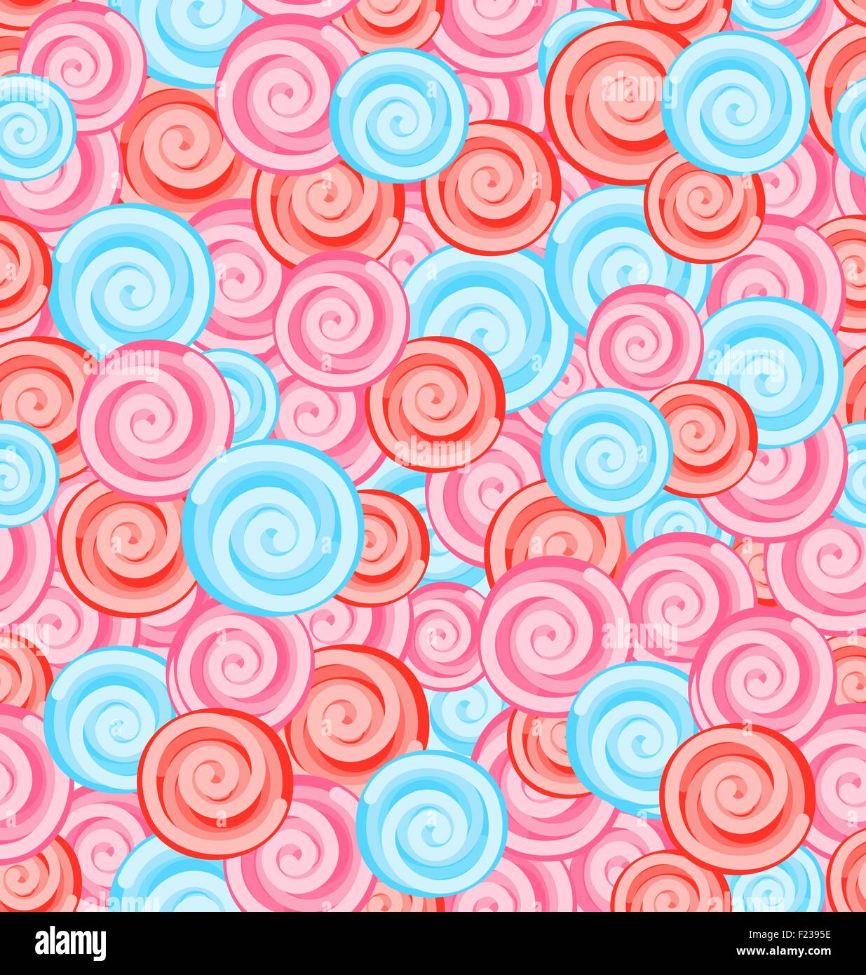 Seamless Texture with Colored Sweets, Swirl Lollipops Stock Vector ...