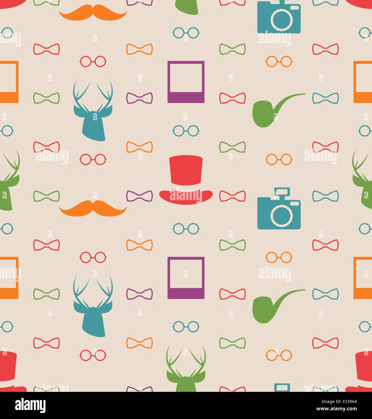 Hipster Seamless Texture, Pattern with Vintage Colors Stock Vector ...