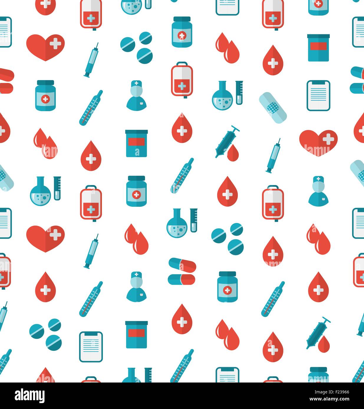 Seamless Pattern with Flat Medical Icons, Repeating Backdrop Stock ...