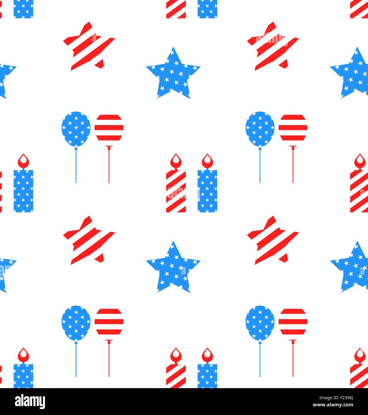 Seamless Texture with Objects for Independence Day Stock Vector Image ...