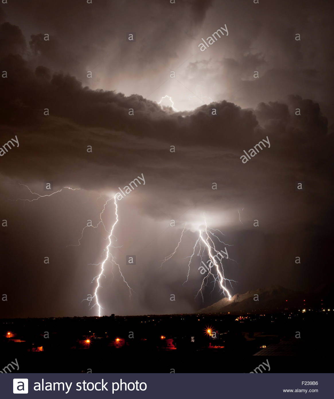 Lightning Striking Mountains High Resolution Stock Photography and ...