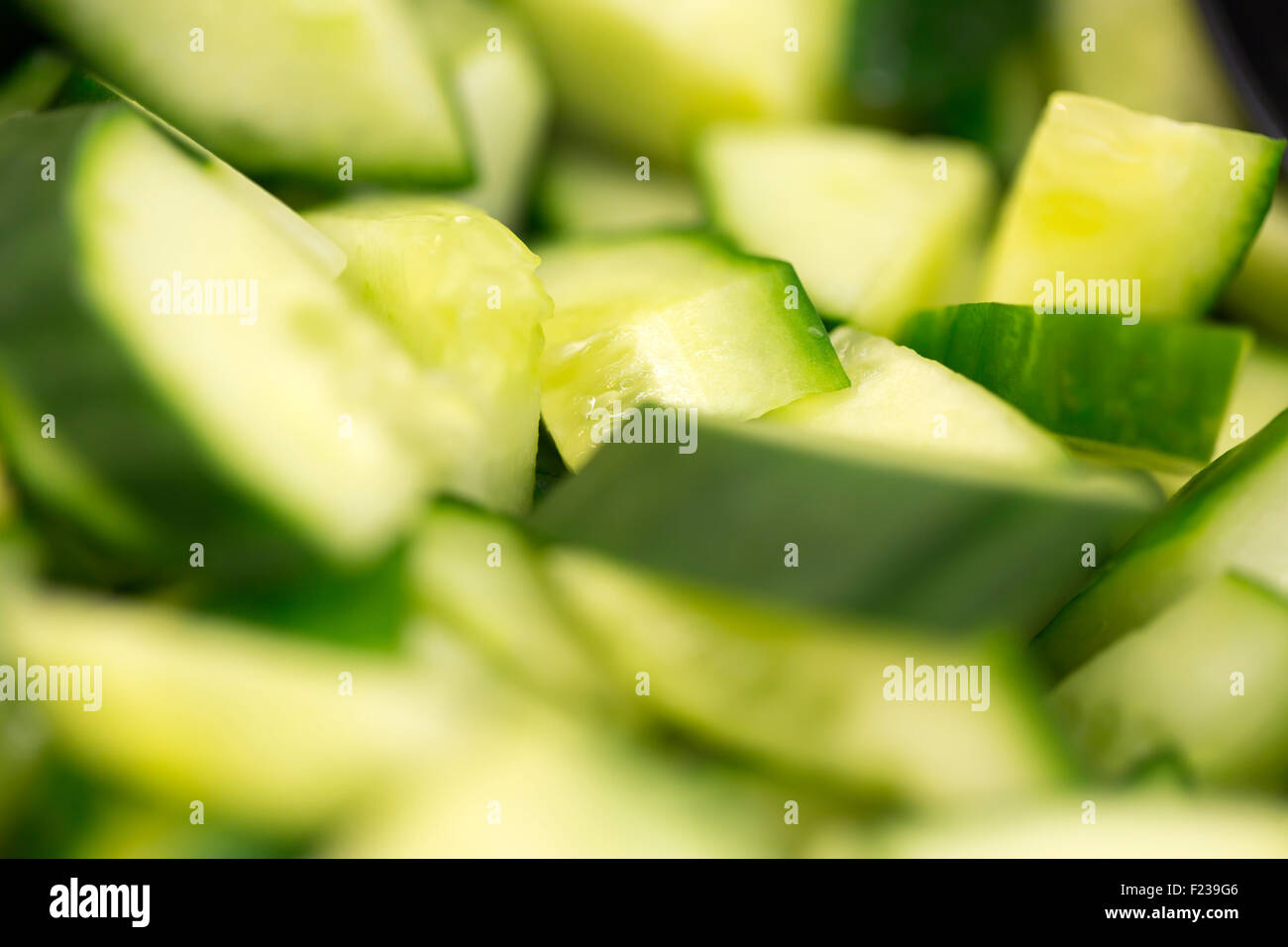 Chopped Cucumber Close Up Stock Photo - Alamy