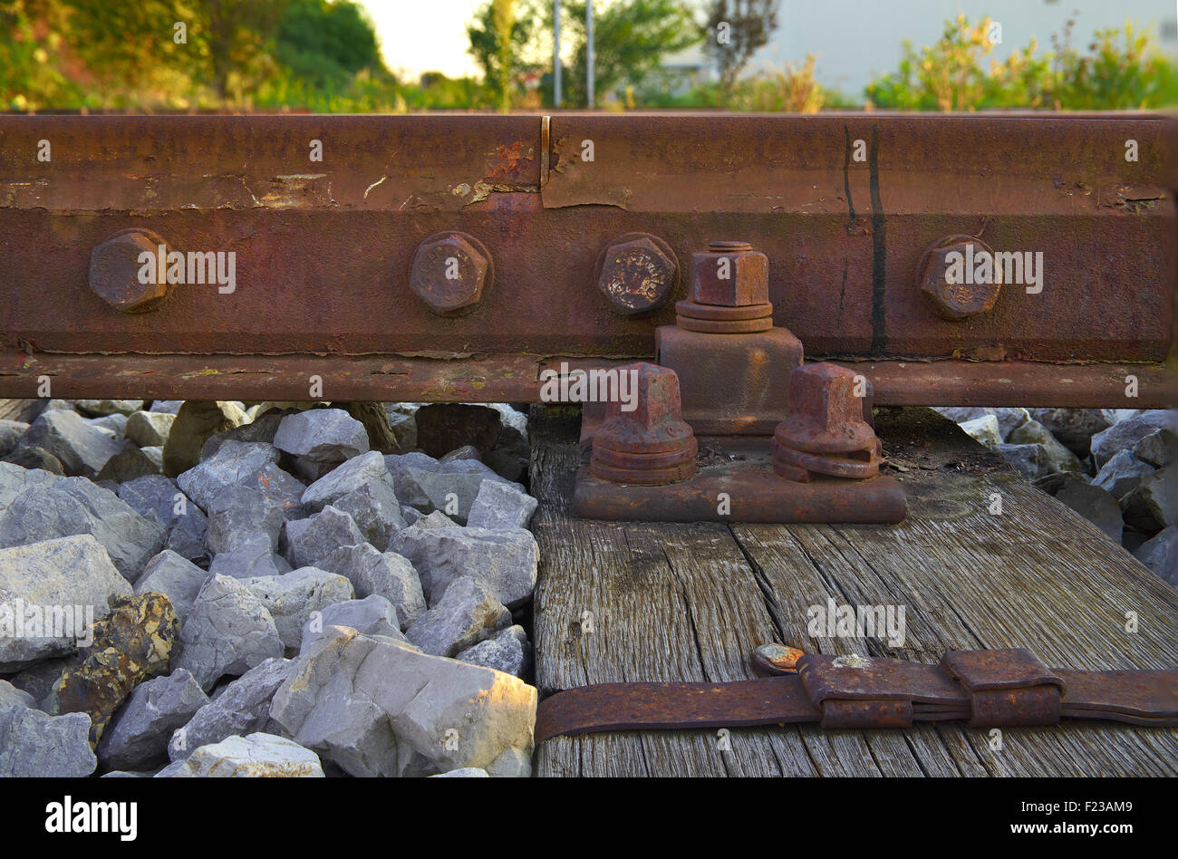Train track bolts hi-res stock photography and images - Alamy