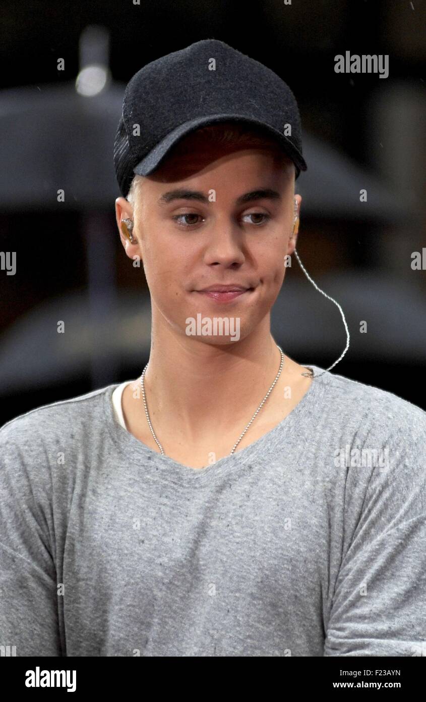 New York, NY, USA. 10th Sep, 2015. Justin Bieber on stage for NBC Today ...