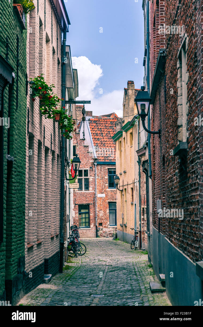 Old corner in Gent Stock Photo - Alamy