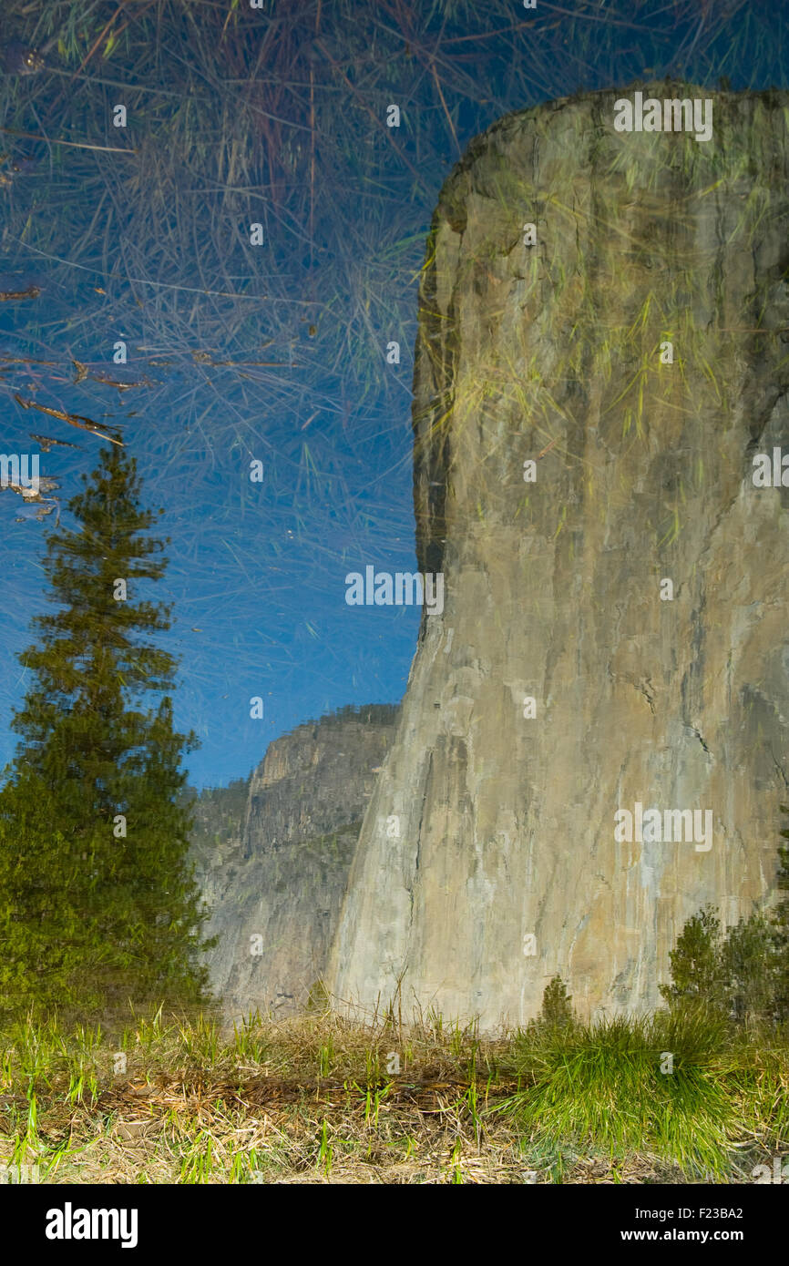 El capitan is vertical rock formation in yosemite national park hi-res ...