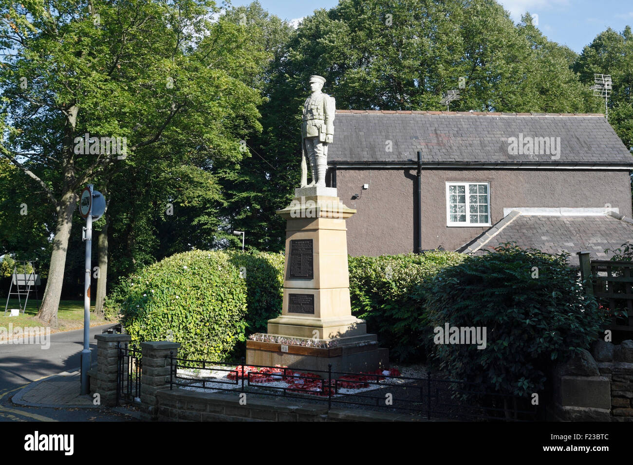 WW1 memorial in Dore Village green Sheffield England, suburban village ...
