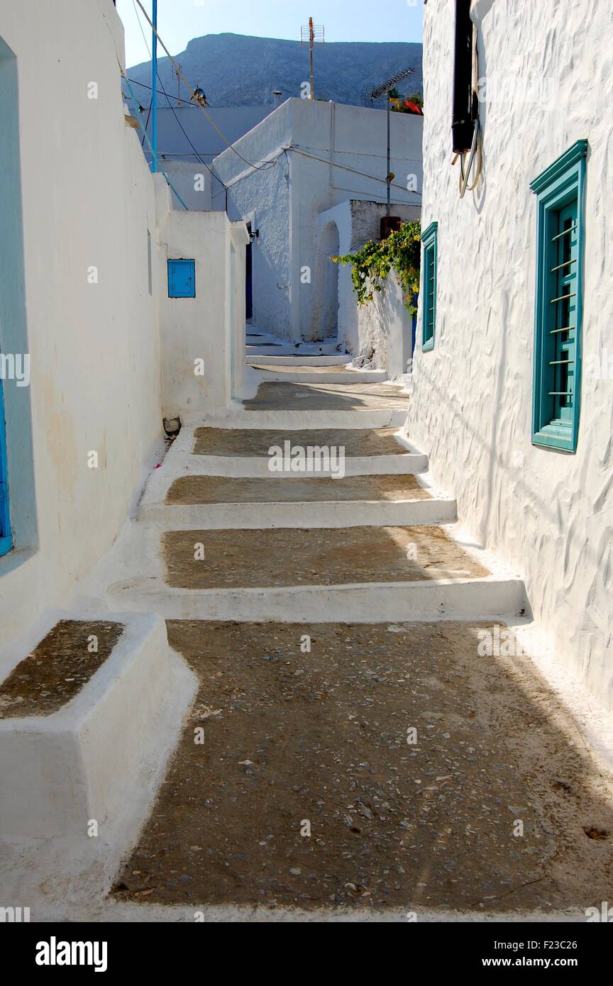 stairs in the streets of Langada Amorgos Greece Stock Photo - Alamy