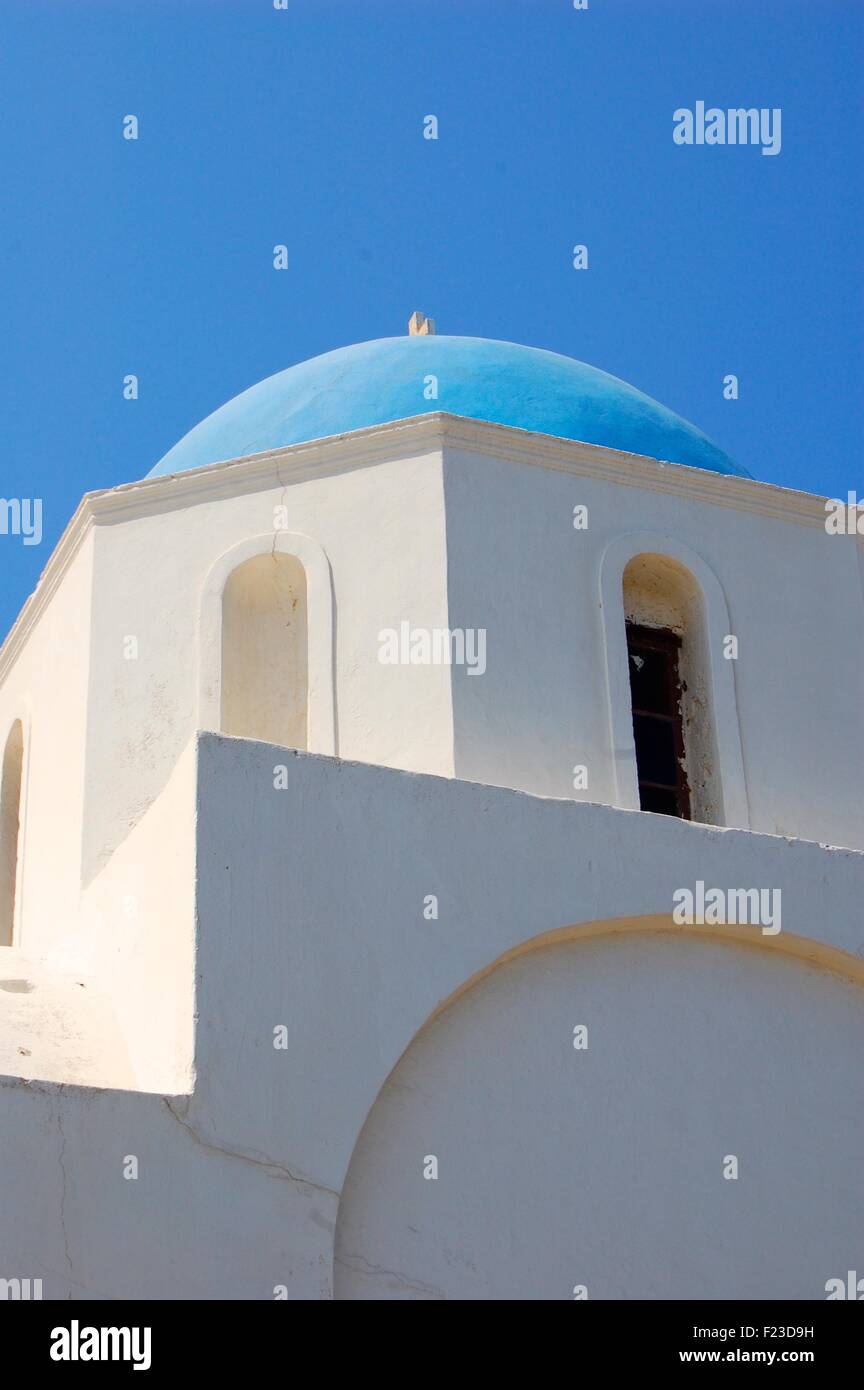 Dome of a Greek orthodox church on the island of Mykonos Greece Stock ...