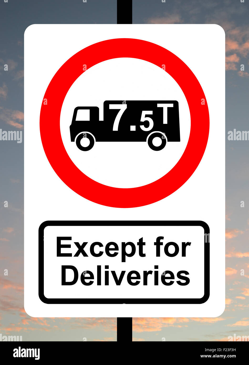 Road traffic order sign No HGV vehicles on this road Stock Photo - Alamy