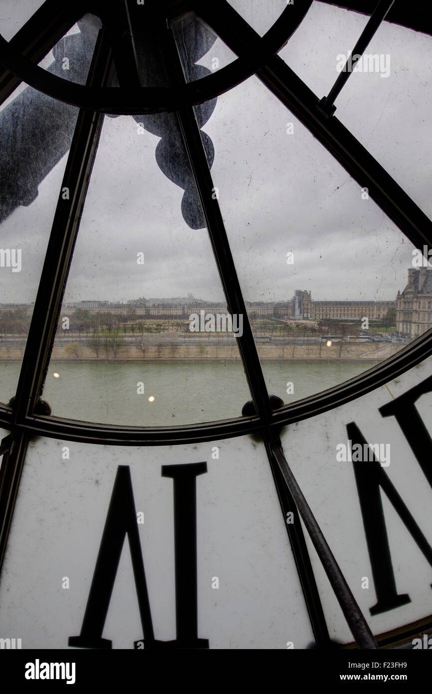 Paris seen from the clock of Musée d'Orsay, Paris, France Stock Photo ...