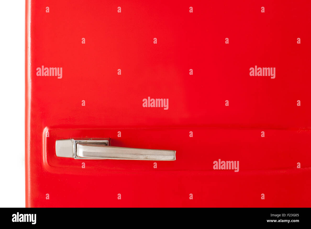 Old red vintage refrigerator isolated on white background Stock Photo ...