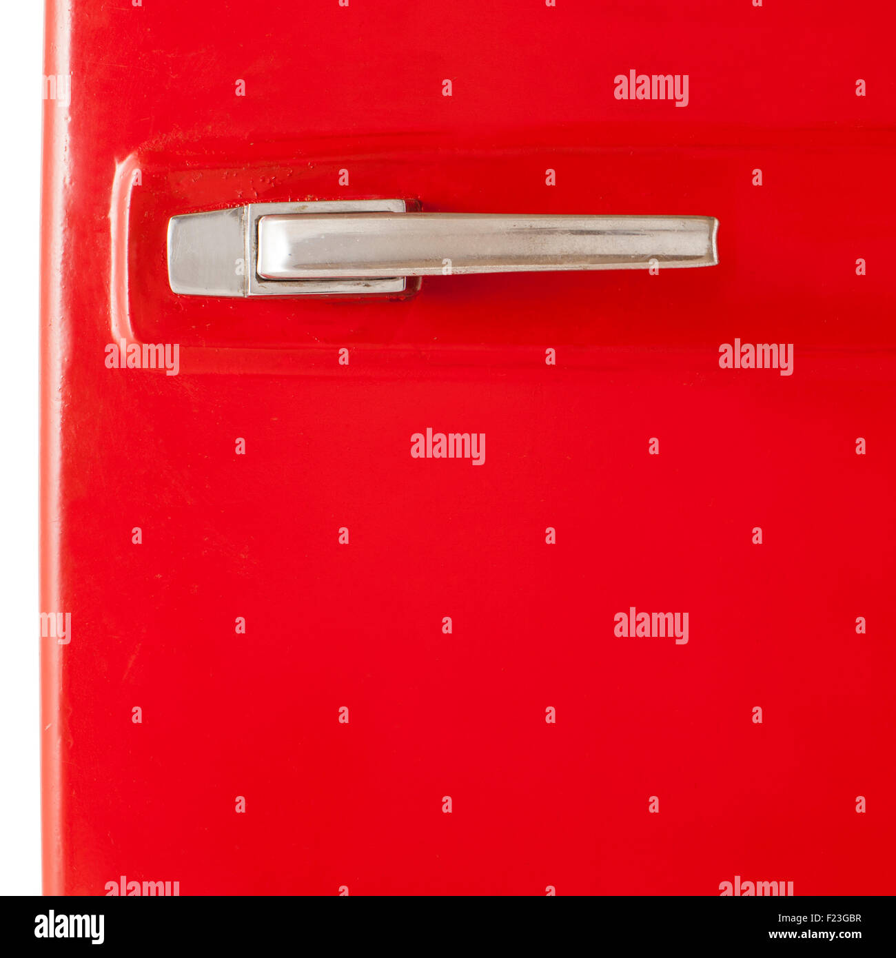 Old red vintage refrigerator isolated on white background Stock Photo ...