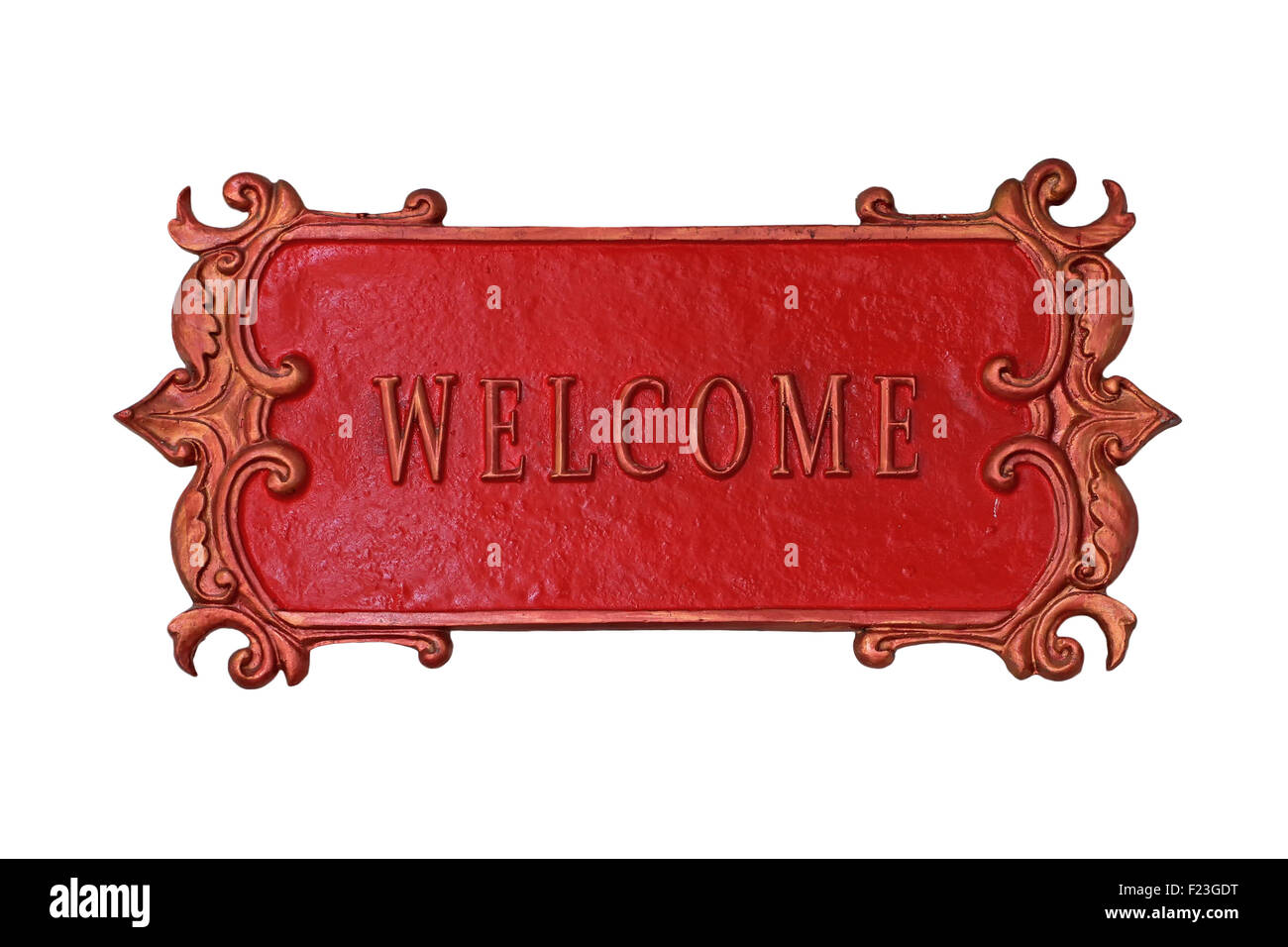 welcome sign isolated on white background Stock Photo - Alamy