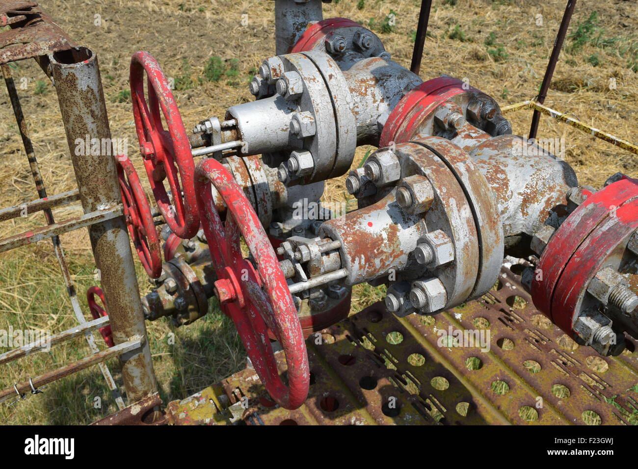 The gate on an oil well Stock Photo - Alamy