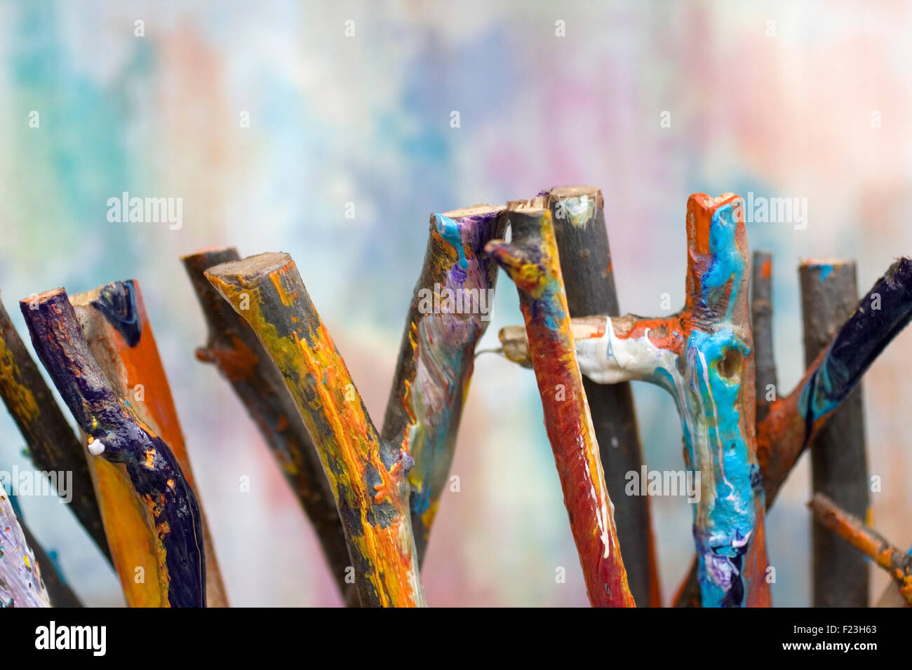 Photo of colorful wooden sticks Stock Photo - Alamy