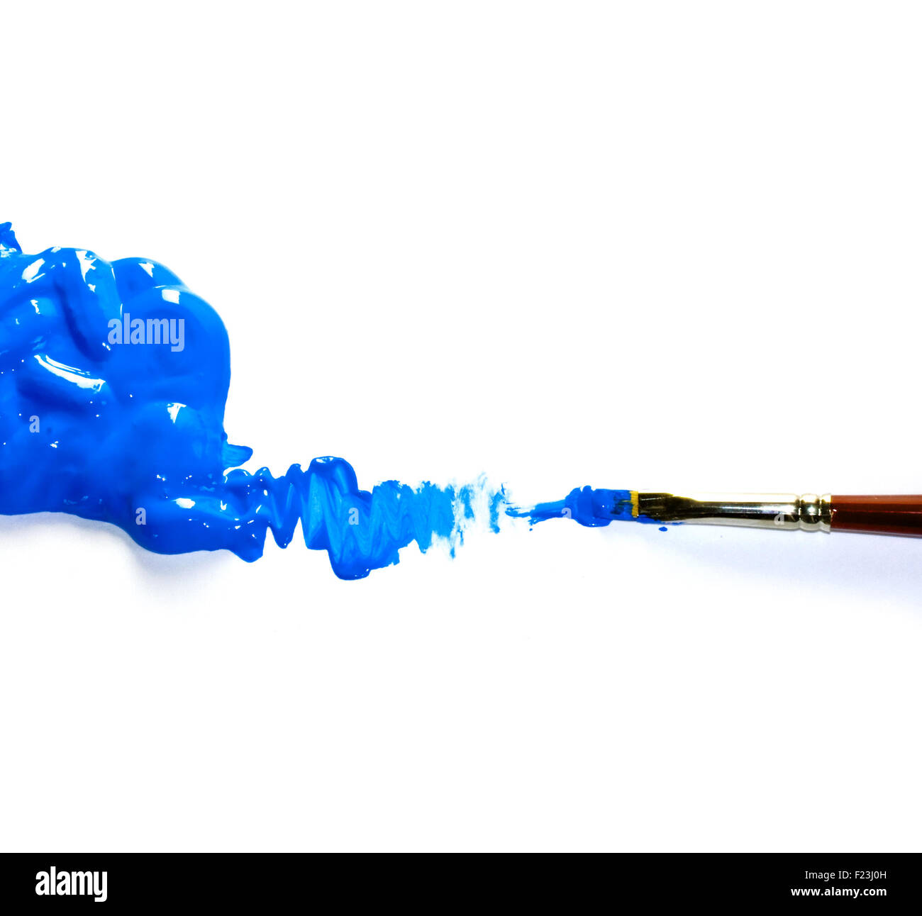 Paintbrushes with Blue Colors on white Stock Photo - Alamy