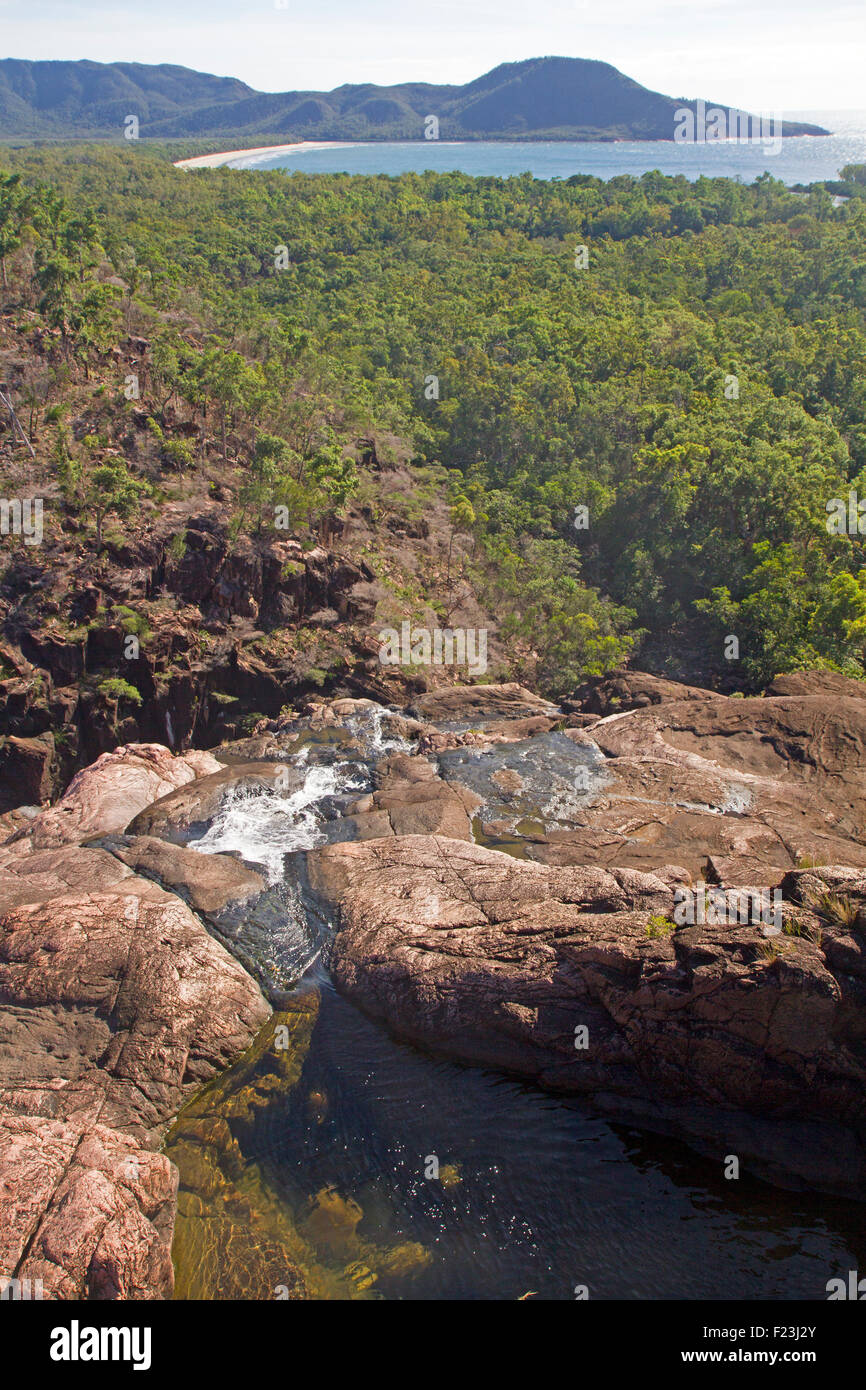 View from the top of Zoe Falls over Zoe Bay Stock Photo - Alamy