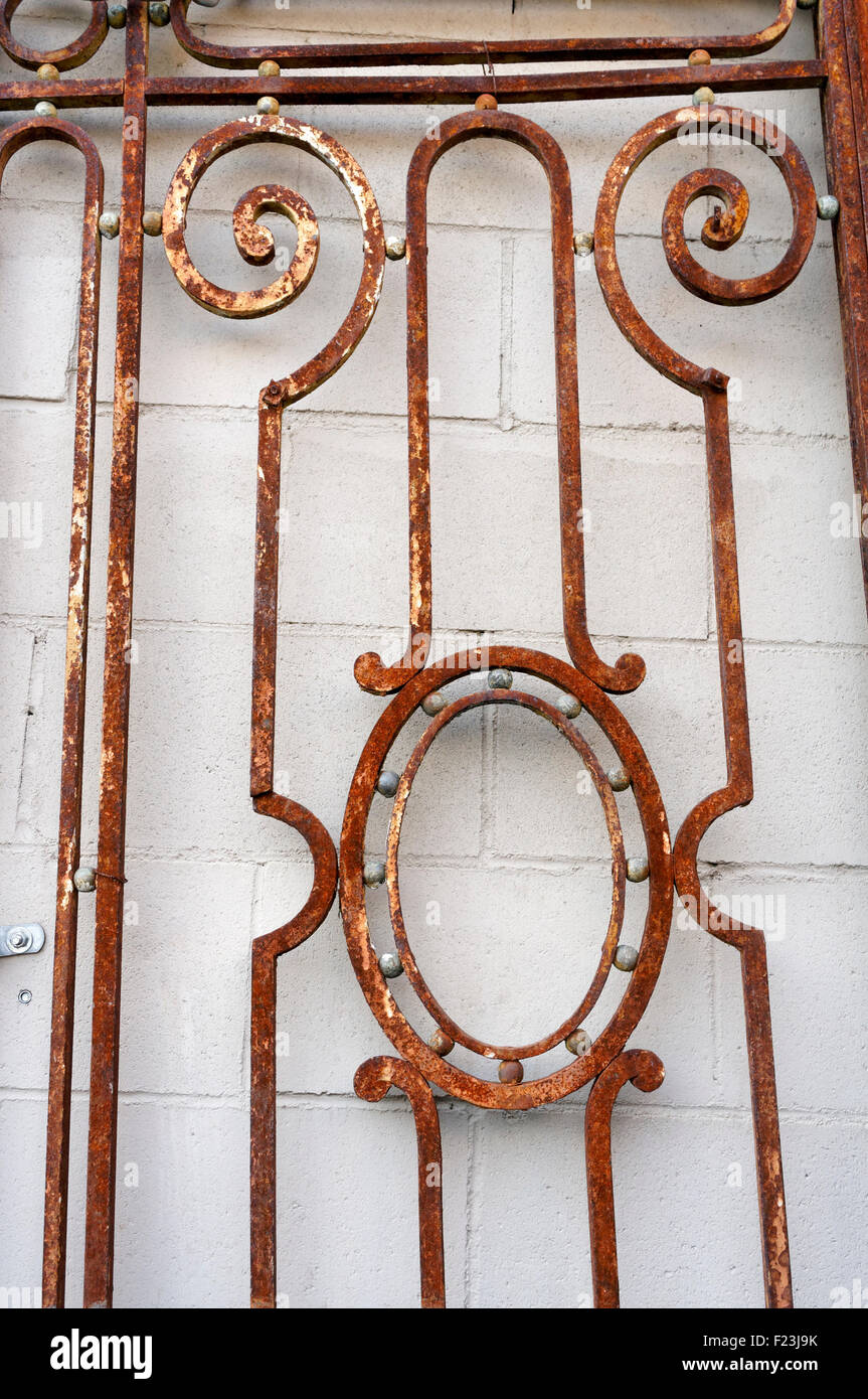 Ornate antique rusty iron gate from Egypt Stock Photo - Alamy