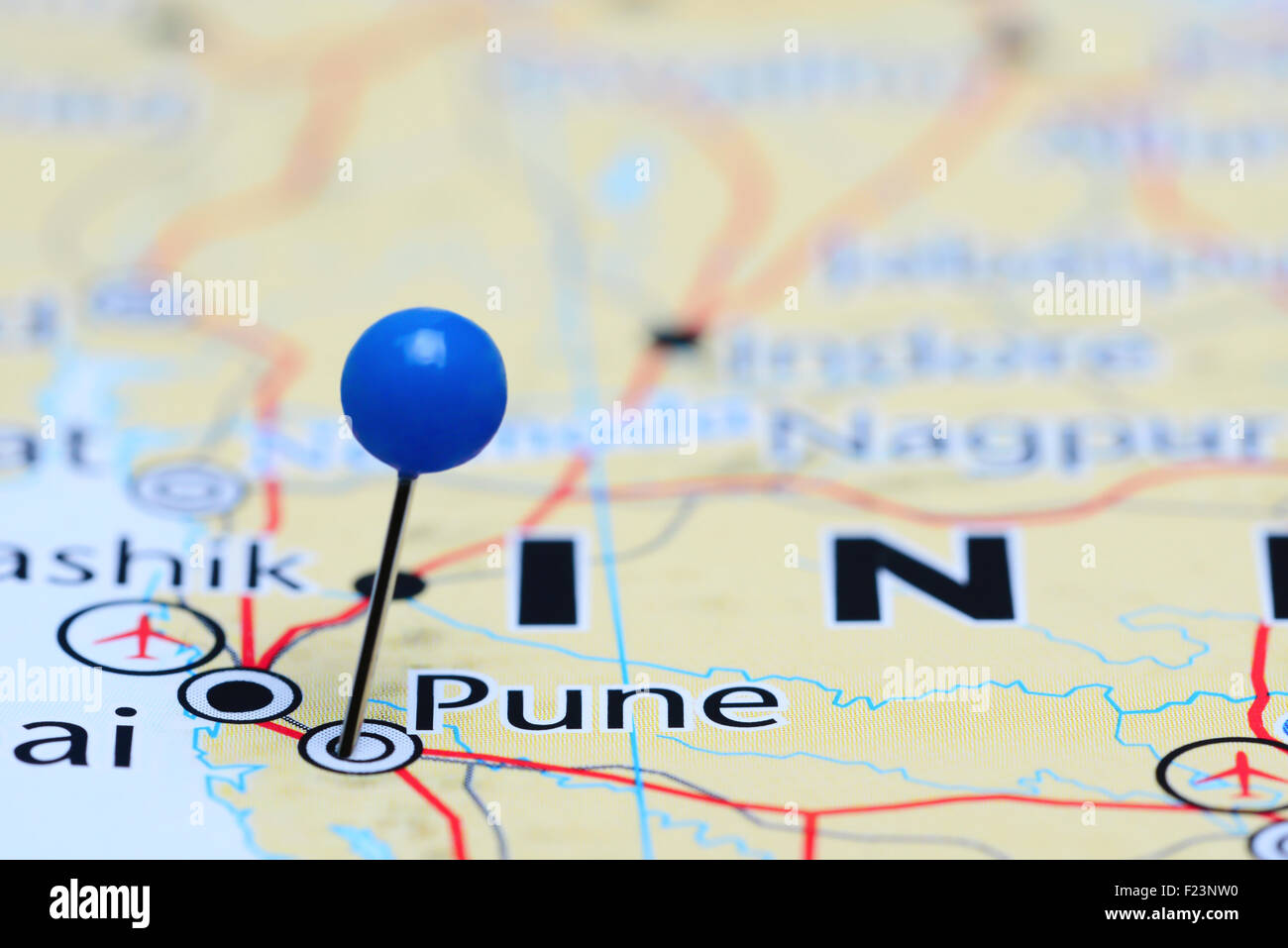 Pune city map hi-res stock photography and images - Alamy