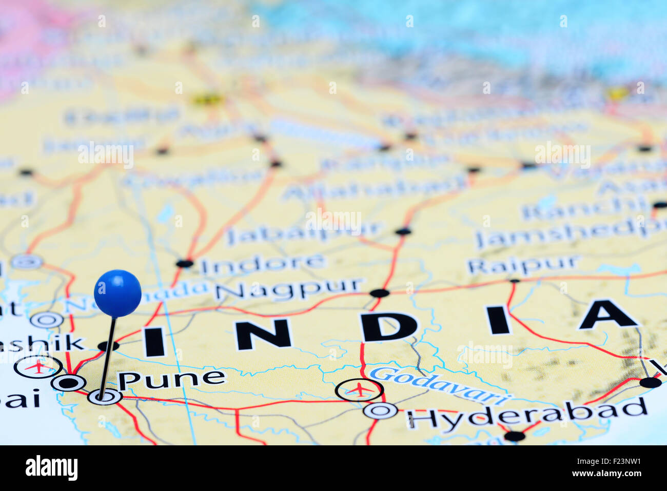 Pune city map hi-res stock photography and images - Alamy