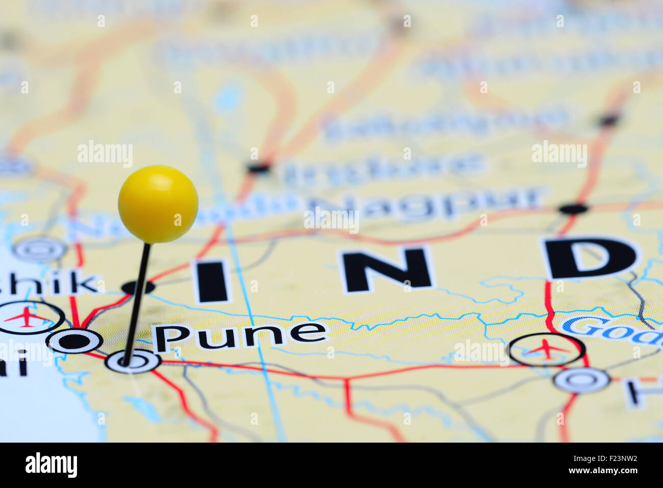 Pune city map hi-res stock photography and images - Alamy