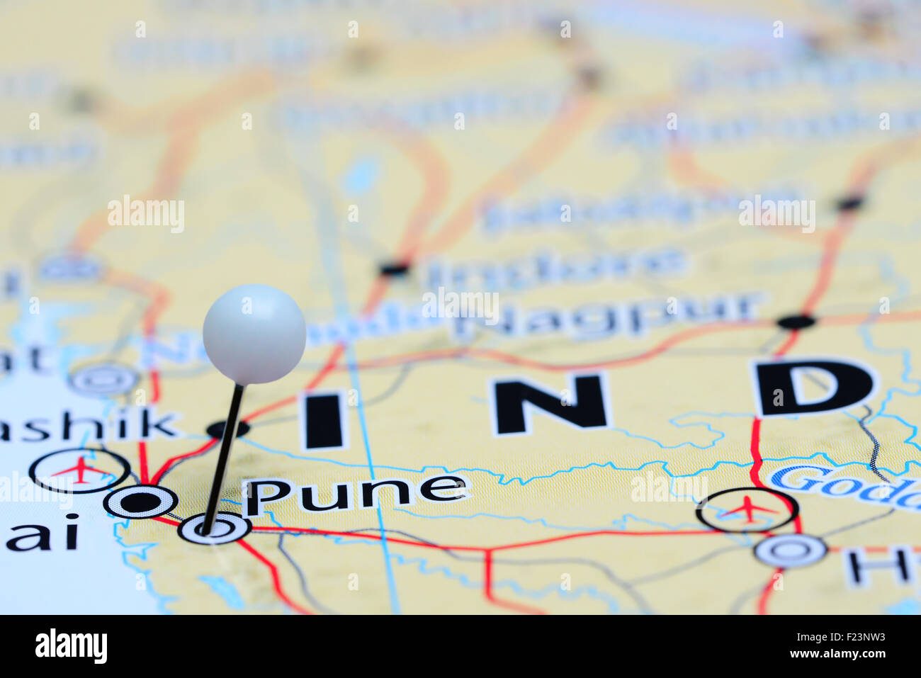 Pune city map hi-res stock photography and images - Alamy