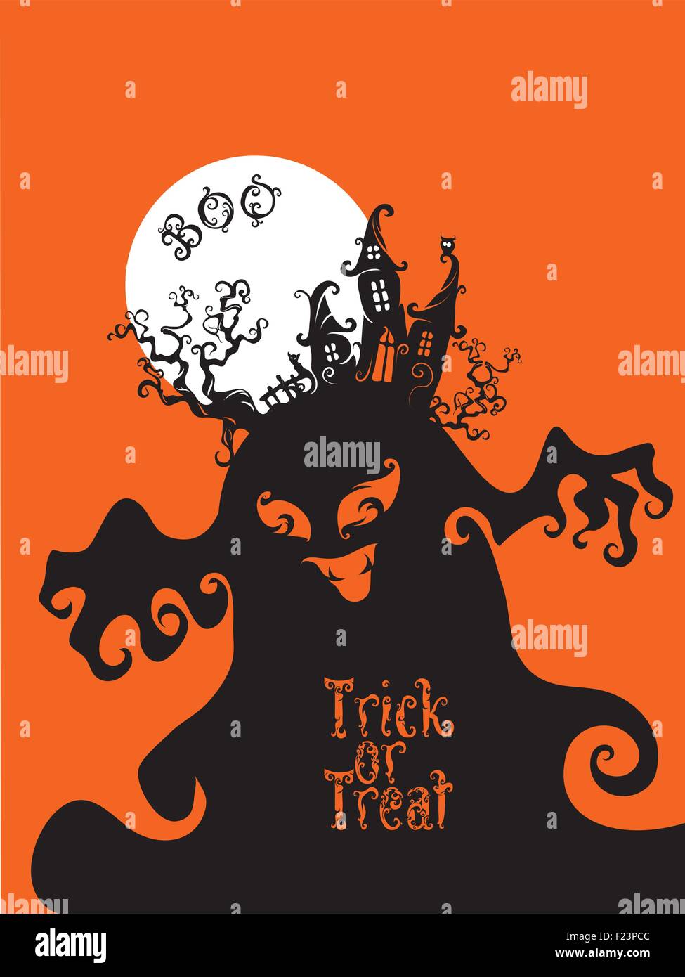 Boo Trick Or Treat card design Stock Vector Image & Art - Alamy