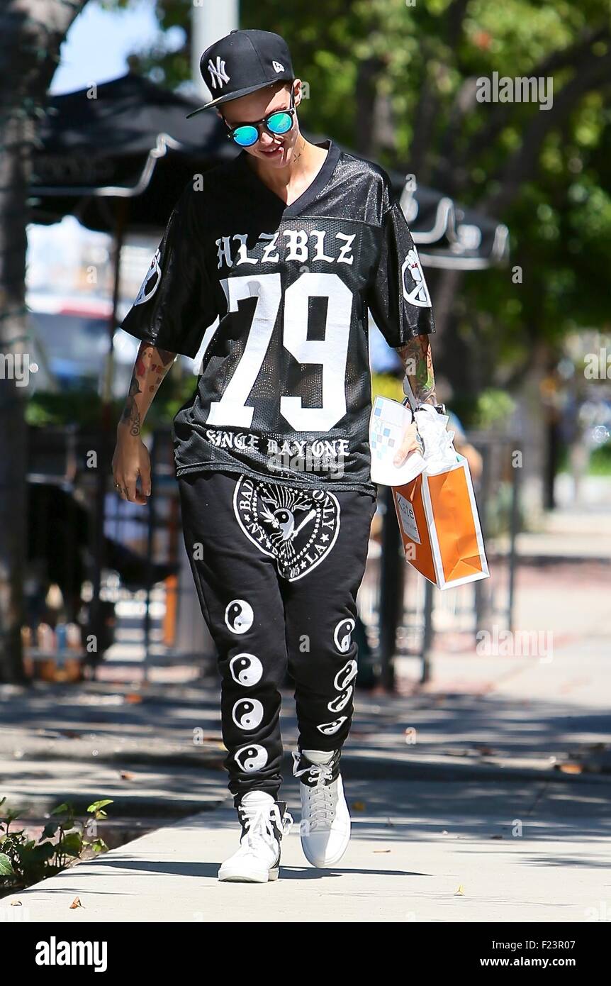 A make-up free Ruby Rose leaves Kate Somerville Skincare Clinic. The ...
