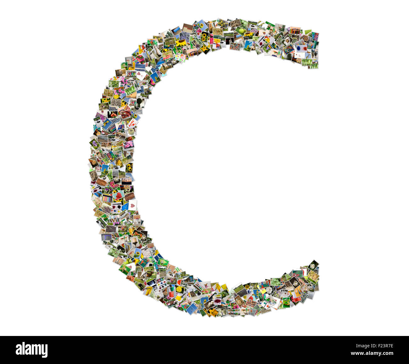 Letter c, photos collage isolated on a white background Stock Photo - Alamy
